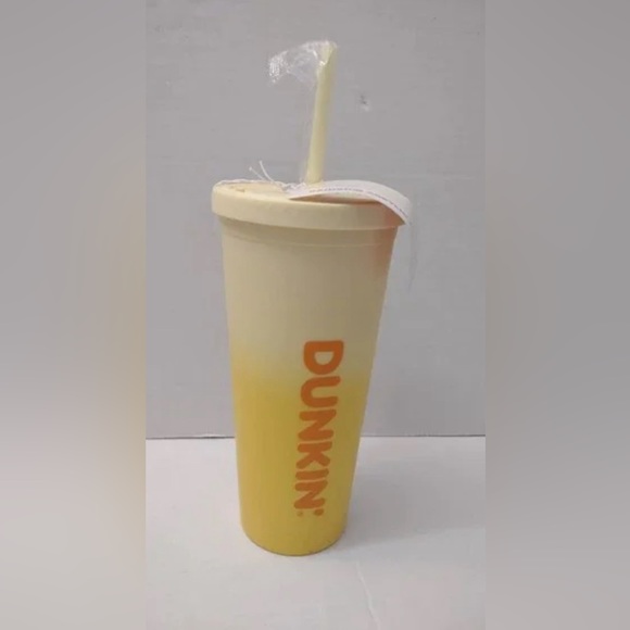 Dunkin | Kitchen | 223 New Dunkin Donuts 24oz Yellow Rainbow Acrylic ...